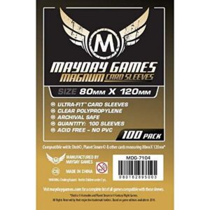 mayday games 80 x 120 mm sleeves magnum ultra fit card game (gold)