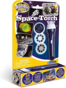 brainstorm toys: space torch and projector, creates clear, precise images up to one metre wide, fun project doubles as handy torch flashlight, stem, for ages 3 and up