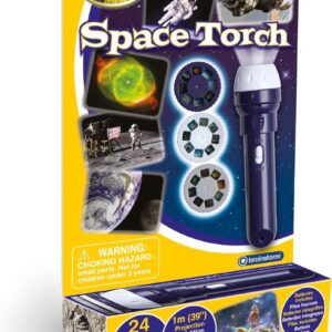 Brainstorm Toys: Space Torch and Projector, Creates Clear, Precise Images up to One Metre Wide, Fun Project Doubles as Handy Torch Flashlight, STEM, For Ages 3 and up