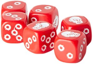 zombicide red special dice - add flair to your games and roll in style! cooperative strategy game with tabletop miniatures, ages 14+, 1-6 players, 1 hour playtime, made by cmon