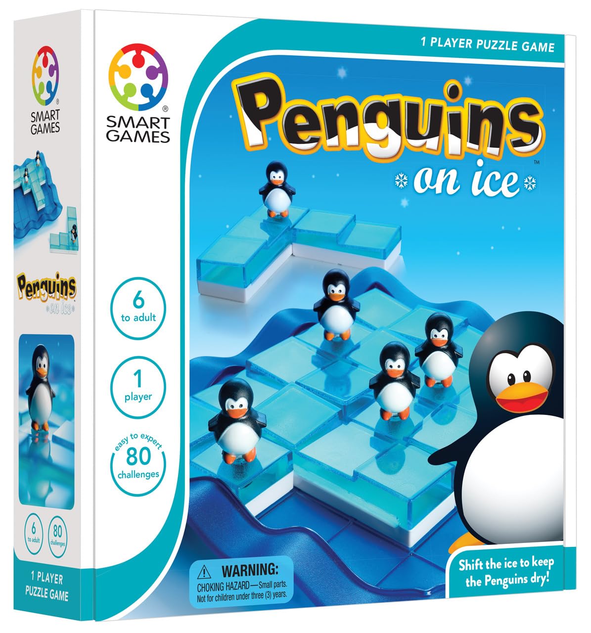 SmartGames Penguins on Ice - A Sliding Cognitive Skill-Building Puzzle Game for Ages 6 - Adult