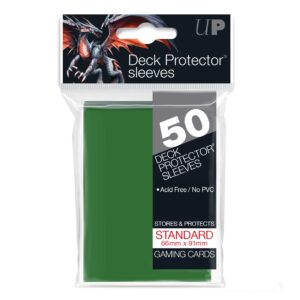 ultra pro green deck protectors (sleeves) 50count for standard sized trading cards (upr82671) 12889