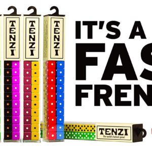 TENZI Dice Party Game - A Fun, Fast Frenzy for The Whole Family - 4 Sets of 10 Colored Dice with Storage Tube - Colors May Vary