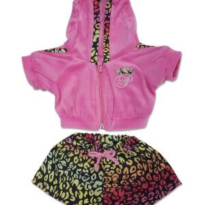 Pink Jogging Outfit Teddy Bear Clothes Fits Most 14" - 18" Build-a-bear and Make Your Own Stuffed Animals