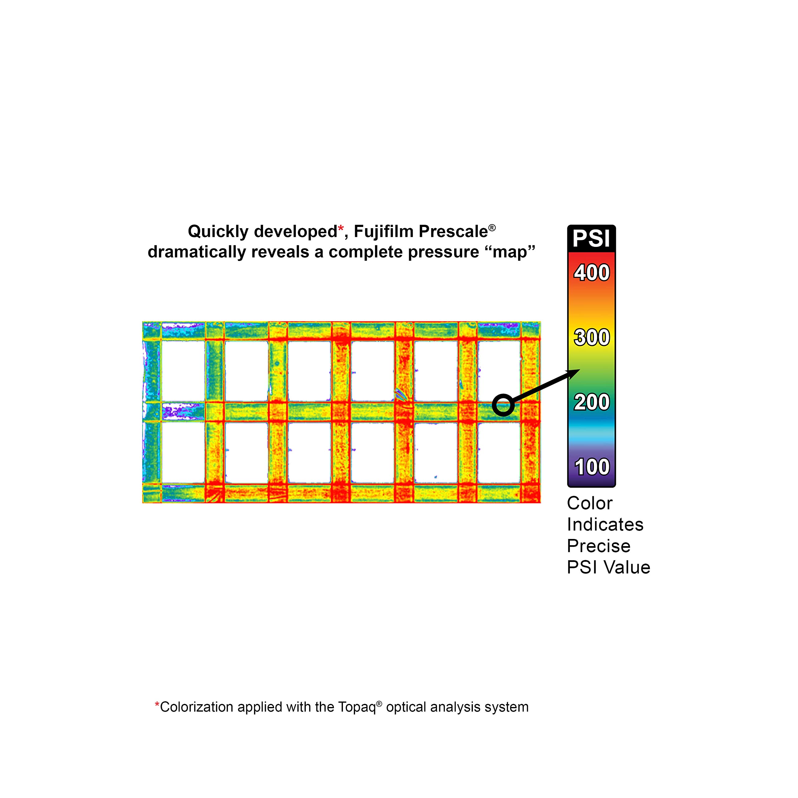 Fujifilm Prescale Medium Pressure (MS) – Surface Pressure Mapping - Pressure Indicating Film - Tactile Sensor - Pressure Range 1,400-7,100 PSI; 32.8 ft x 10.6 in. Film Roll