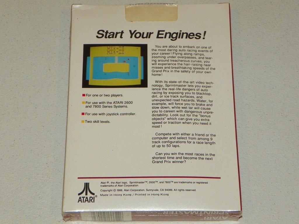 ATARI 2600 Video Game Cartridge -- Sprint Master SprintMaster -- New Old Stock -- Factory Sealed