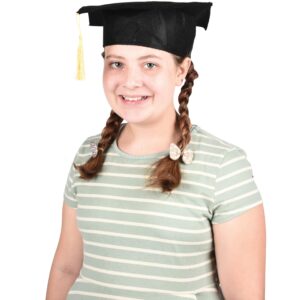 U. S. Toy Kindergarten Black Graduation Caps w/Gold Tassel, Preschool Graduation Cap for Boys and Girls, Customizable, Teacher Supplies, 12-Pack, 3 Years & Older