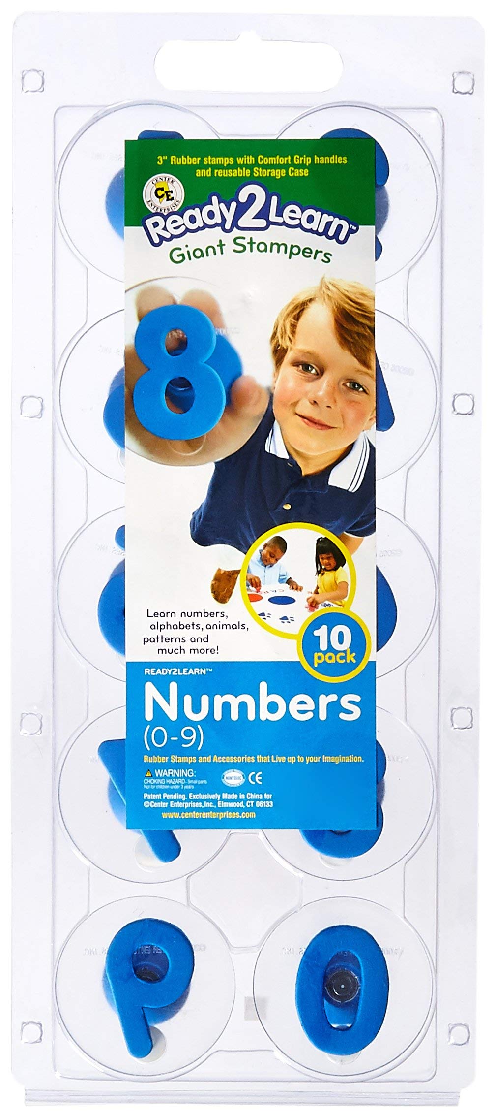 READY 2 LEARN Giant Stampers - Numbers 0-9 - Set of 10 - Easy to Hold Foam Stamps for Kids - Arts and Crafts Stamps for Displays, Posters, Signs and DIY Projects