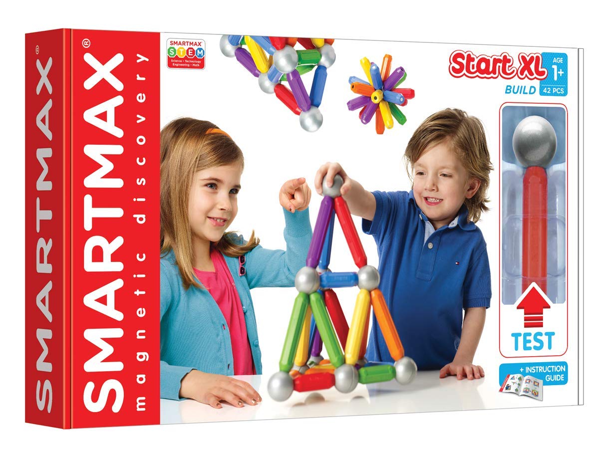 SmartMax Start XL (42 pcs) STEM Magnetic Discovery Building Set Featuring Safe, Extra-Strong, Oversized Building Pieces for Ages 3+