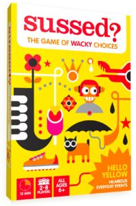 sussed the wacky ‘what would you do?’ social card game - kids stocking stuffer & family travel game - fun & easy to play - all ages 6 and up - hello yellow deck