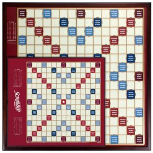 WS Game Company Scrabble Giant Deluxe Edition with Rotating Wooden Board