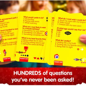 SUSSED The Wacky ‘What Would You Do?’ Social Card Game - Kids Stocking Stuffer & Family Travel Game - Fun & Easy to Play - All Ages 6 and Up - Hello Yellow Deck