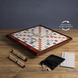 WS Game Company Scrabble Giant Deluxe Edition with Rotating Wooden Board