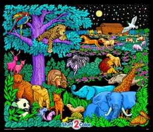 noah's night sky - large fuzzy coloring poster - velvet design great for kids and adults - arrives uncolored - perfect for arts & crafts, after school, family time & more