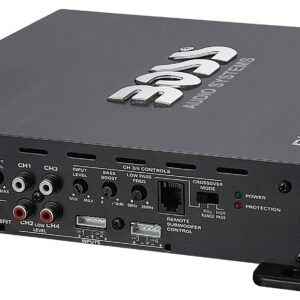 BOSS Audio Systems R2504 Riot Series Car Audio Stereo Subwoofer Amplifier - 1000 High Output, 4 Channel, Class A/B, 2/4 Ohm, High/Low Level Inputs, High/Low Pass Crossover, Bridgeable, Full Range