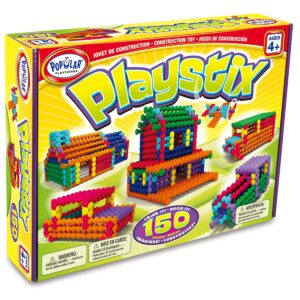 playstix construction toy building blocks set 150 piece stem kit