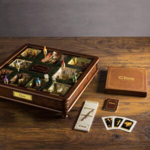 WS Game Company Clue Luxury Edition Board Game with Wood Cabinet