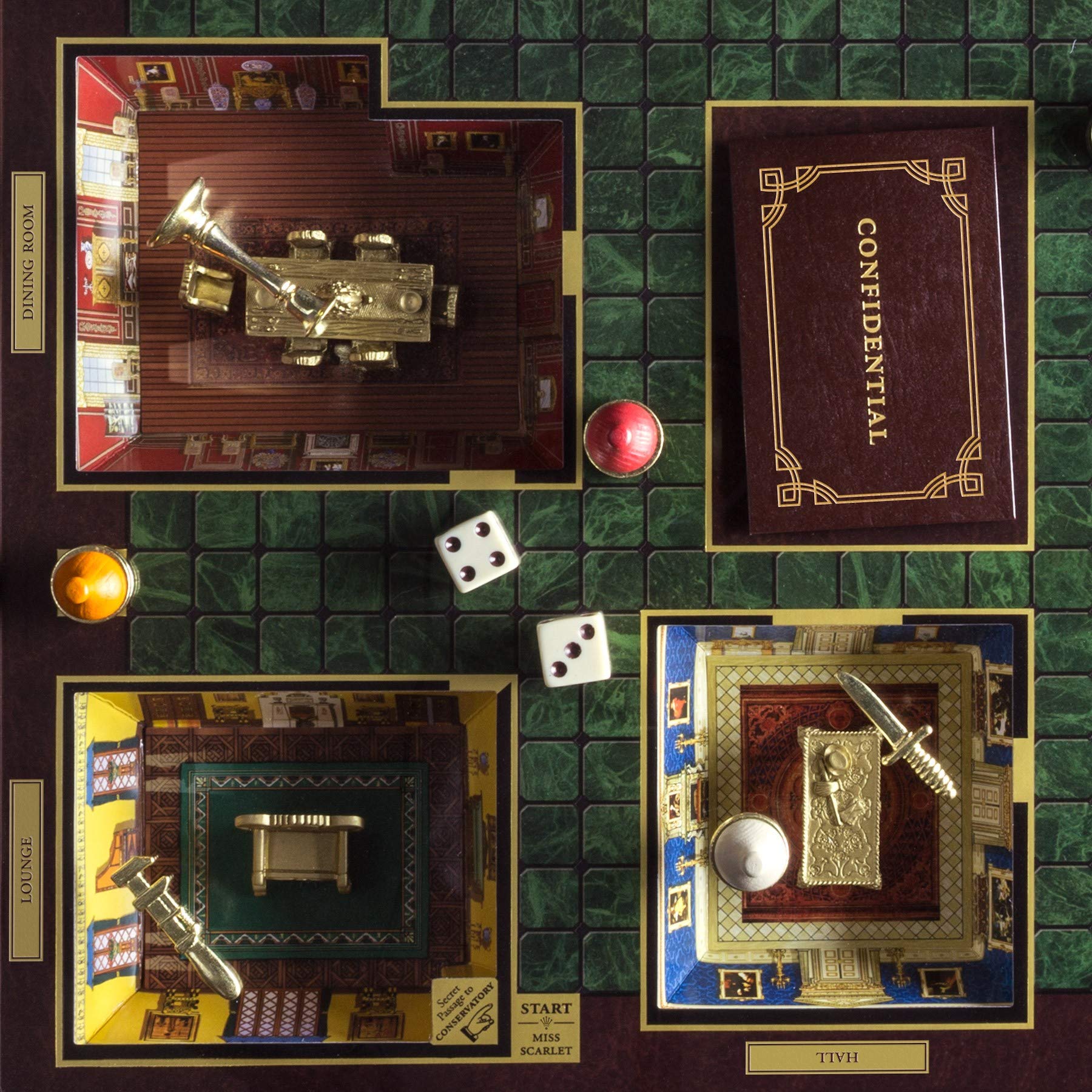 WS Game Company Clue Luxury Edition Board Game with Wood Cabinet