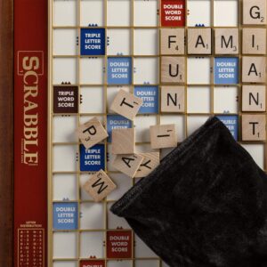 WS Game Company Scrabble Giant Deluxe Edition with Rotating Wooden Board