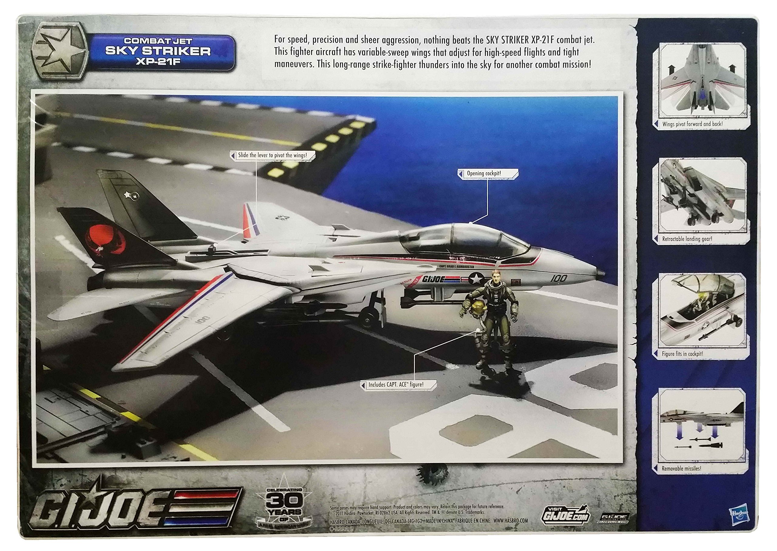 Hasbro G.I. Joe 30th Anniversary Combat Jet Sky Striker XP-21F with Captain Ace Action Figure