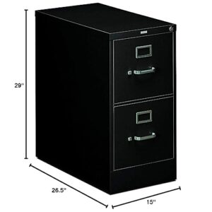 HON 310 Series Vertical 2 Drawer Letter File Cabinet in Black