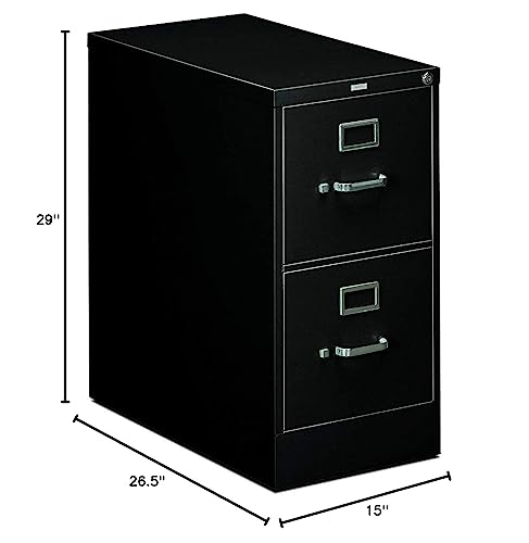 HON 310 Series Vertical 2 Drawer Letter File Cabinet in Black