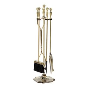 minuteman international concord 5-piece fireplace tool set, antique brass