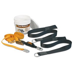 miller titan by honeywell thllw2/30ft 30-feet web line temporary horizontal lifeline system kit for 2-workers