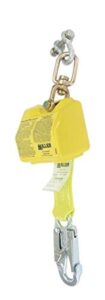 miller by honeywell 8327/8ftyl retractable lanyard with carabiner, 8', yellow