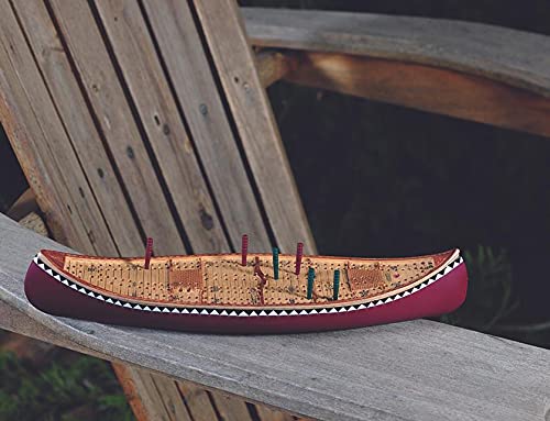 Outside Inside - Hand Painted Tin Boat Cribbage Board