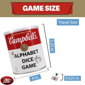 TDC Games Campbell's Alphabet Dice Game, Great for Party Favors, Travel Games, Family Games, Camping Games, Games for Family Game Night, Yard Games for Adults and Family