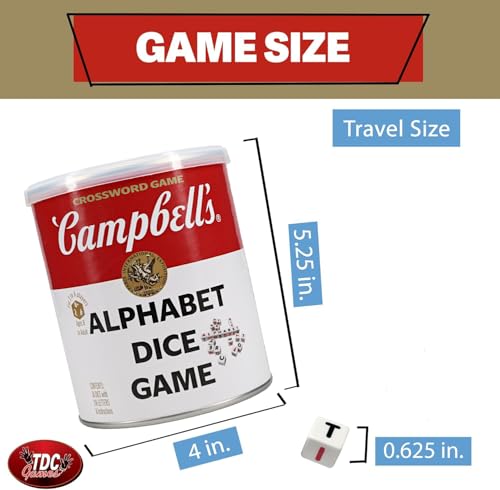 TDC Games Campbell's Alphabet Dice Game, Great for Party Favors, Travel Games, Family Games, Camping Games, Games for Family Game Night, Yard Games for Adults and Family