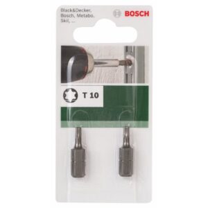 Bosch 2609255932 25mm Torx Screwdriver Bit in Standard Quality T10 (2 Pieces)