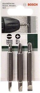 bosch 2609255959 double ended 60mm screwdriver bit set with standard quality (3 pieces)