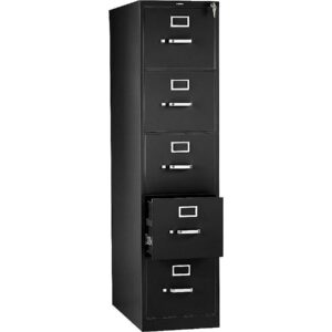 Hon 315PP Five-Drawer, Full-Suspension File, Letter Size, 26-1/2-Inch D, Black