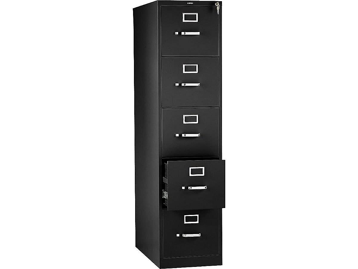 Hon 315PP Five-Drawer, Full-Suspension File, Letter Size, 26-1/2-Inch D, Black