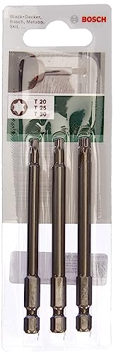 Bosch 2609255972 89mm Torx Screwdriver Bit Set with Standard Quality (3 Pieces)