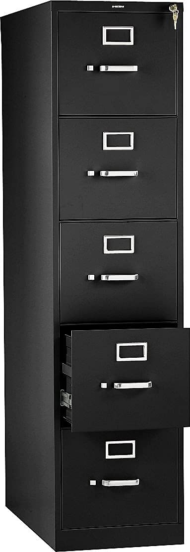 Hon 315PP Five-Drawer, Full-Suspension File, Letter Size, 26-1/2-Inch D, Black