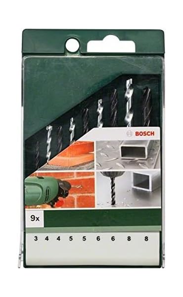 Bosch 2609255482 HSS-R Metal/Stone Drill Bit Set (9 Pieces)