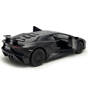 Lamborghini Matt Black Aventador LP 700-4 1:38 5" Pull Back Diecast Car