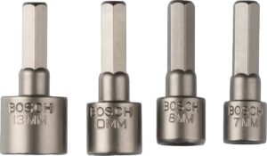 bosch 2609255904 socket spanner set with hex shank arbor (4 pieces)