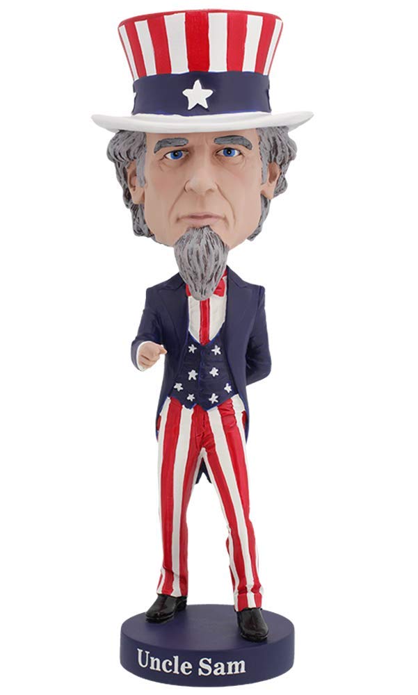 Royal Bobbles Uncle Sam Bobblehead, Premium Polyresin Lifelike Figure, Unique Serial Number, Exquisite Detail