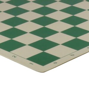 Worldwise Imports Roll-Up Vinyl Chessboard in Green and Buff with Alphanumeric Markings