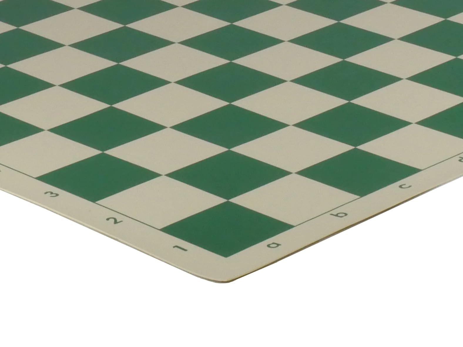 Worldwise Imports Roll-Up Vinyl Chessboard in Green and Buff with Alphanumeric Markings