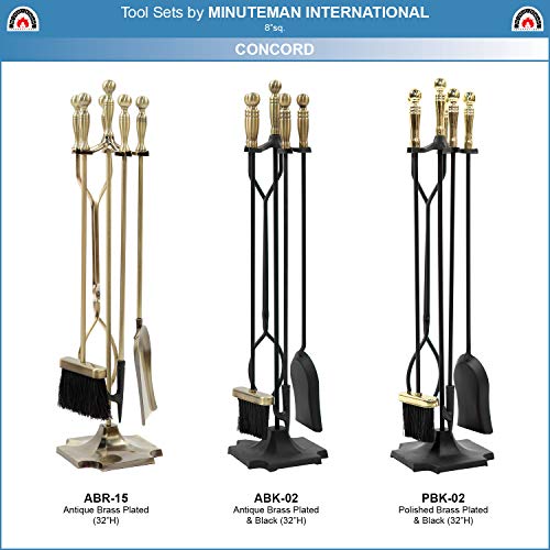 Minuteman International Concord 5-piece Fireplace Tool Set, Antique Brass