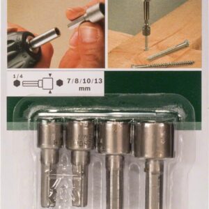 Bosch 2609255904 Socket Spanner Set with Hex Shank Arbor (4 Pieces)