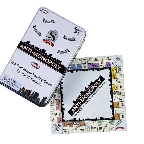 Anti-Monopoly Game Tin Travel by University Games |The Real Estate Trading Game for the 21st Century | Fun, Challenging Game in Travel Tin | For Ages 8 Years and Up