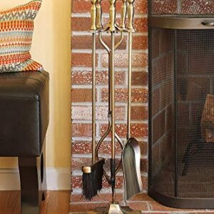 Minuteman International Concord 5-piece Fireplace Tool Set, Antique Brass