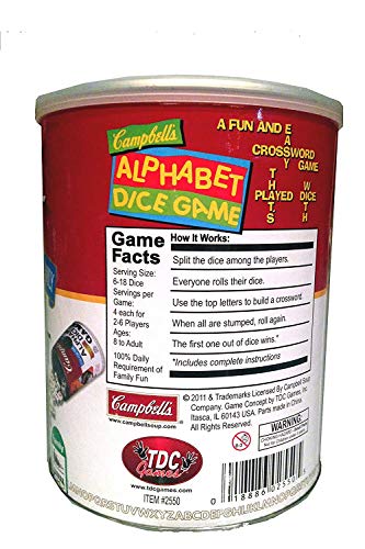 TDC Games Campbell's Alphabet Dice Game, Great for Party Favors, Travel Games, Family Games, Camping Games, Games for Family Game Night, Yard Games for Adults and Family