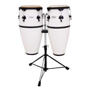 toca 2300fwh synergy series fiberglass conga set with stand - white